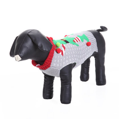 Pet Dog Sweaters Christmas Clothes With Plush Balls Teddy Golden Retriever Doggie Sweater