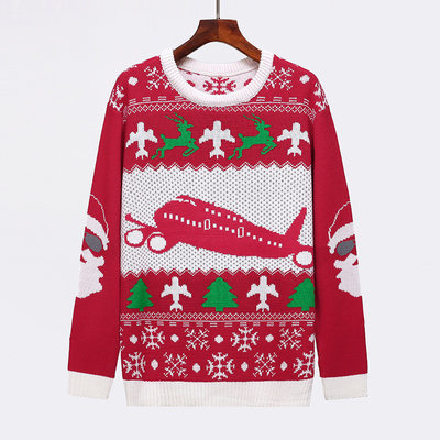 Unisex Christmas Sweater ReindeerTree Snowflakes Fun Merry Knitted Pullover