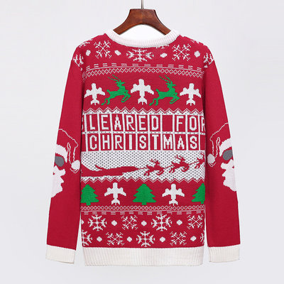 Unisex Christmas Sweater ReindeerTree Snowflakes Fun Merry Knitted Pullover