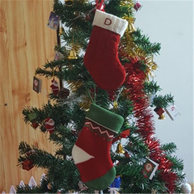 Christmas Knitted Stocking Decorative Christmas Accessory Reindeer Snowflake Patterns