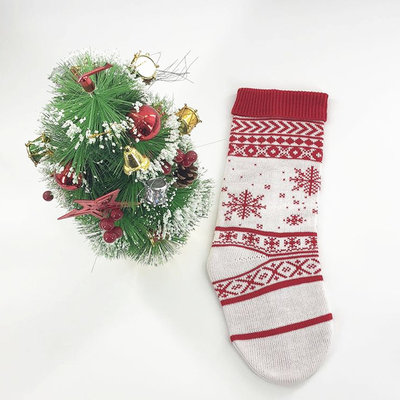 Christmas Knitted Stocking Decorative Christmas Accessory Reindeer Snowflake Patterns