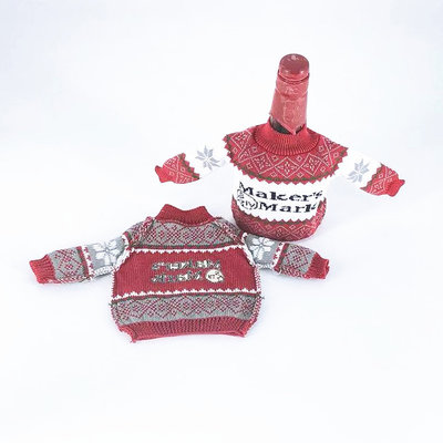 Cute Christmas Sweater Handmade Wine Bottle Cover for Christmas Decorations