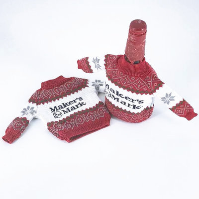 Cute Christmas Sweater Handmade Wine Bottle Cover for Christmas Decorations