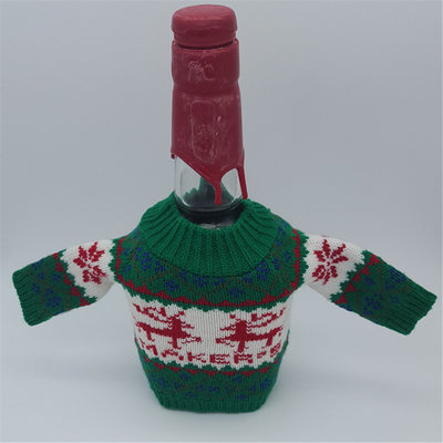 Cute Christmas Sweater Handmade Wine Bottle Cover for Christmas Decorations