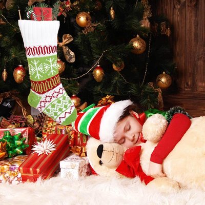 Knitted Christmas Stockings Home Decoration Candy Bag Ornament Christmas Socks