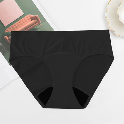 Solid Color Seamless Leak Proof Menstrual Panties 4 Layers Period Panties Tampon Free