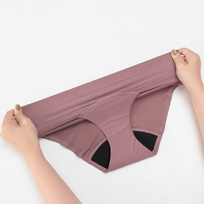 Solid Color Seamless Leak Proof Menstrual Panties 4 Layers Period Panties Tampon Free