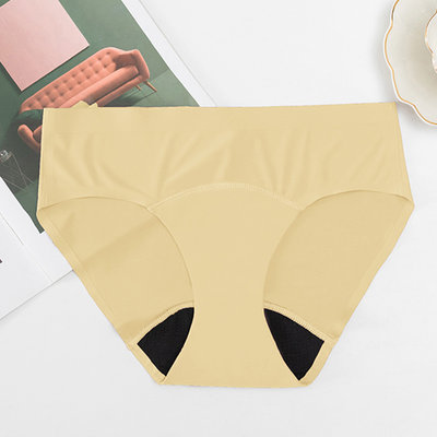 Solid Color Seamless Leak Proof Menstrual Panties 4 Layers Period Panties Tampon Free