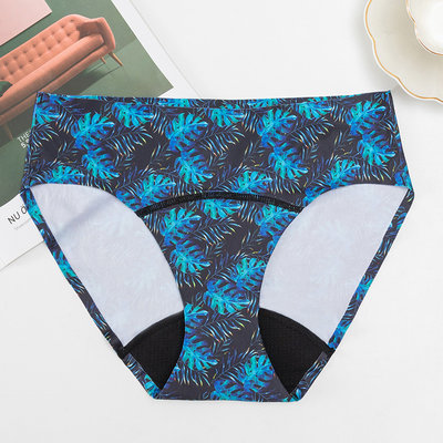 Printed Seamless Leak Proof Menstrual Panties 4 Layers Period Panties US Size