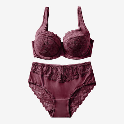 High Quality Comfortable Women's Bra And Panty Set Lace Underwear And Bra Sets D Cup