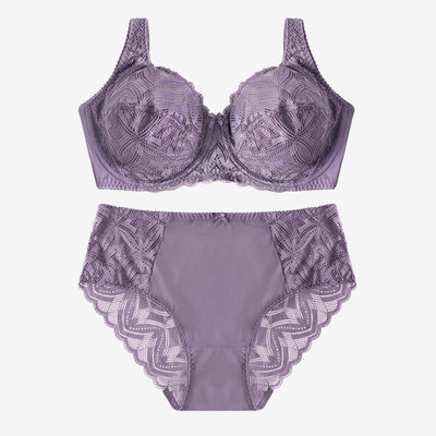 Sexy Lace Ladies Panty And Bra Sets Plus Size Thin Breathable Woman Underwear