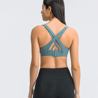 New Design Cross Back Adjustable Hook Closure Shock Proof Gym Wear Sports Bras