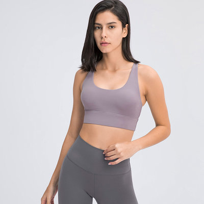 Fashion Cross Tapes Back High Impact Push Up Unique Sports Bra Gym Wear Women