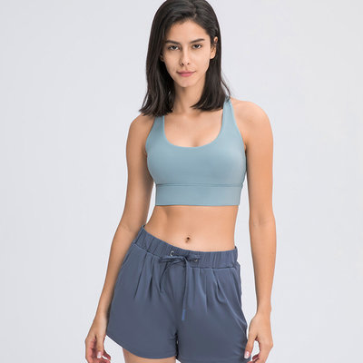 Fashion Cross Tapes Back High Impact Push Up Unique Sports Bra Gym Wear Women