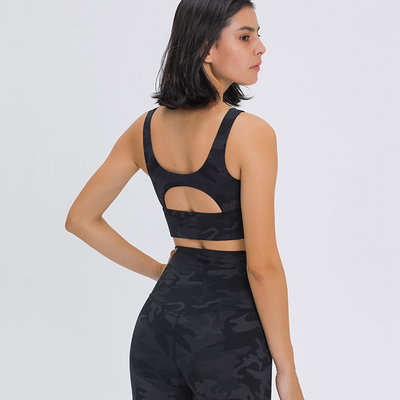 Lady Sexy Hollow Back High Quality Full Support Push Up Sports Bra High Sport Bra Yoga