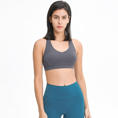 High Quality Wholesale Racer Back V Neck Sports Bra Custom Logo Gym Bras Sports Yogawear