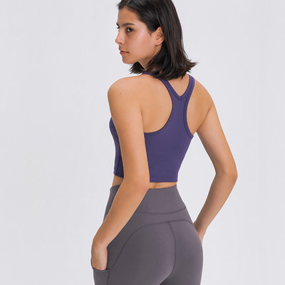 Low Price High Quality Custom Logo Y Back Padded Sport Tank Camisoles Workout Gym Fitness Wear
