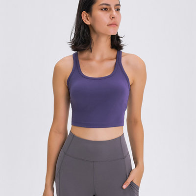 Low Price High Quality Custom Logo Y Back Padded Sport Tank Camisoles Workout Gym Fitness Wear