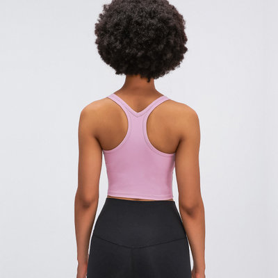 Low Price High Quality Custom Logo Y Back Padded Sport Tank Camisoles Workout Gym Fitness Wear