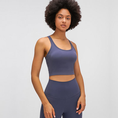 Low Price High Quality Custom Logo Y Back Padded Sport Tank Camisoles Workout Gym Fitness Wear