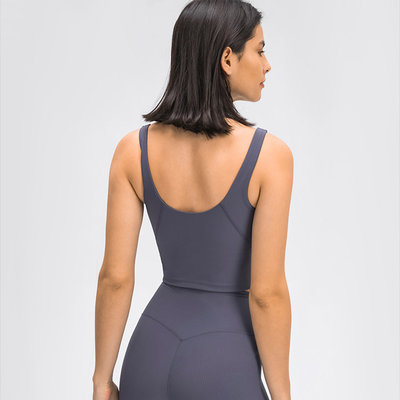 High Stretch Ribs Sweat-Wicking Gym Vests Womens Sportwear 2021 Slim Yoga Vest