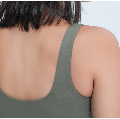 Lulu High-Intension V Neck U Back Chest Padded Vest Sport Gymwear Woman Yogawear Workout Clothing