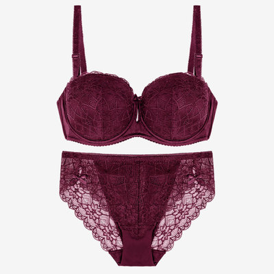 BEIZHI Stylish D Cup Bra Brief Sets 2021 High Quality Lace Bra Set Underwired Push Up