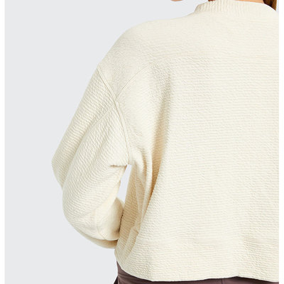 Autumn Winter Gym Crop Top Crew Neck Cotton Pullover Sportwear Cropped Sweatshirts Women