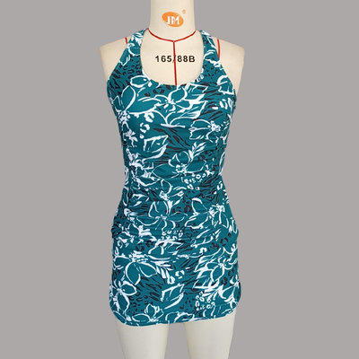 Hot Sale Racer Back Jungle Flower Digital Printing Women Wholesale Bathing Suits Tankini Swimsuit Two Piece Beach Wear