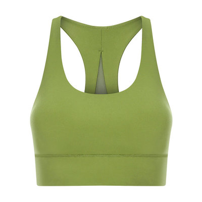 New Design Removable Pads Mesh Triangle Beauty Back Womens High Support Sports Bra Top Fitness 2022