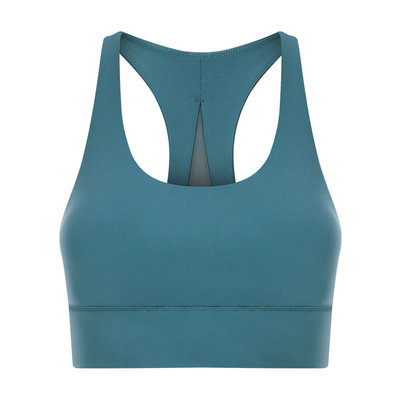 New Design Removable Pads Mesh Triangle Beauty Back Womens High Support Sports Bra Top Fitness 2022