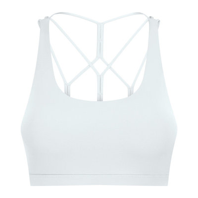 Fitness Sexy Lulu Cross Back Padded Custom Logo Workout Women's Solid Color Sports Bra Top