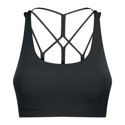 Fitness Sexy Lulu Cross Back Padded Custom Logo Workout Women's Solid Color Sports Bra Top