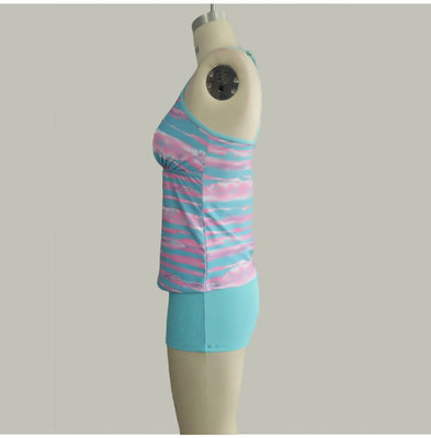 High Quality Girls Gradient Colorful 2 Piece Swimsuit Tankini Beach Wear Womens Swim Wear