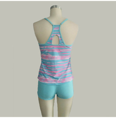 High Quality Girls Gradient Colorful 2 Piece Swimsuit Tankini Beach Wear Womens Swim Wear