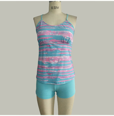 High Quality Girls Gradient Colorful 2 Piece Swimsuit Tankini Beach Wear Womens Swim Wear