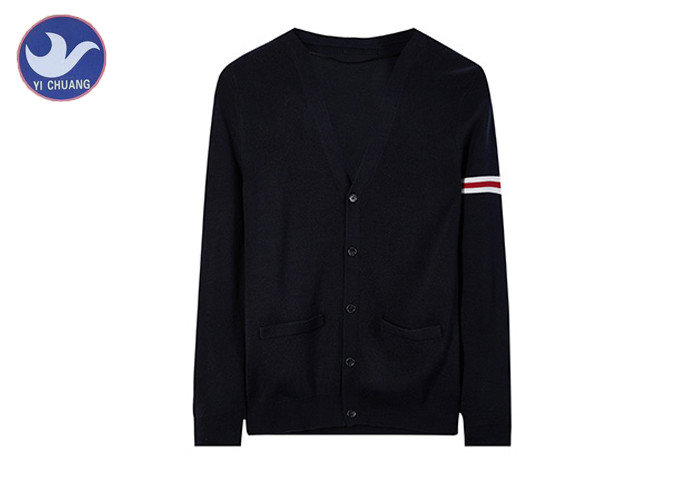 Adults Men's Long Sleeve Cardigan Sweater , Mens Button Up Sweater With Pockets