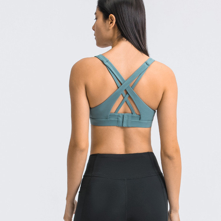 New Design Cross Back Adjustable Hook Closure Shock Proof Gym Wear Sports Bras