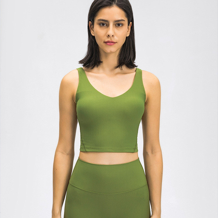 High Stretch Ribs Sweat-Wicking Gym Vests Womens Sportwear 2021 Slim Yoga Vest