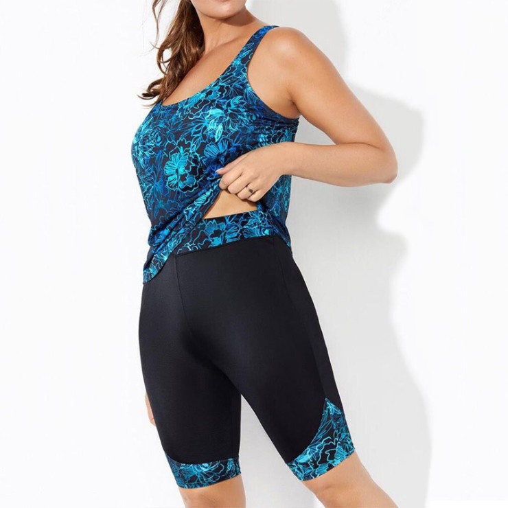 Swimwear Plus Size Tankinis Camisole Shorts 2 Piece Swim Suits Printed Women Swimwear