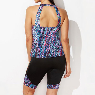 Amazon Hot Sale Printed Camisole Shorts Tankini Beach Wear Plus Size Swim Wear For Women