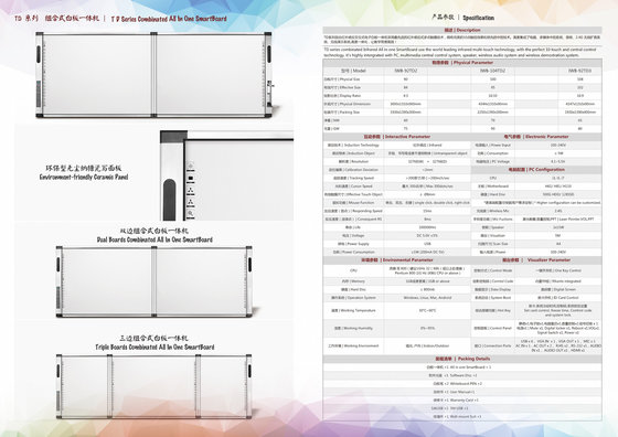 All-in-one SmartBoard, interactive whiteboard with OPS PC, smart board