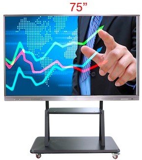 75" interactive flat panel, IFP, 4K LED/LCD display, anti-glare screen