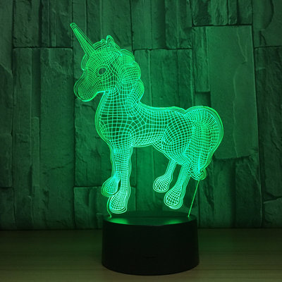 3D acrylic children night light,special promotion gift, unicorn night light 3d led lamp