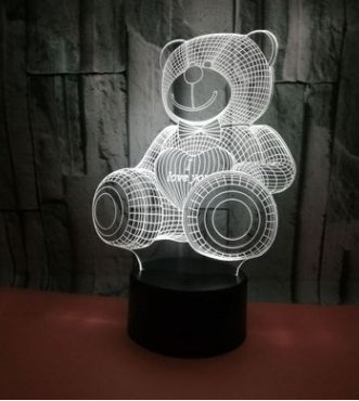 3D LED Hot Sale 3D Heart Bear Kids Night Light for Baby night light
