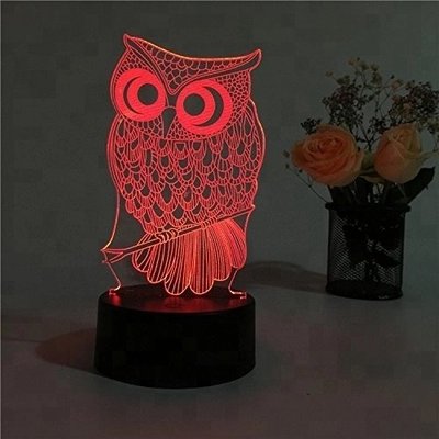 China Supplier  3D Illusion  Multicolor  LED Bedside Night Light Lamp with touchable Swith