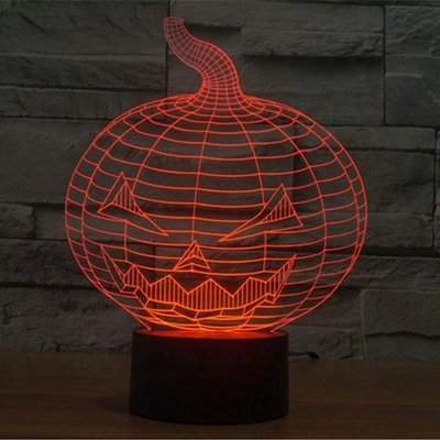 3D Smart Touch Pumpkin 3D LED 7 Colors Change Halloween Pumpkin Night light  wholesales