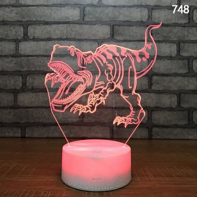 Dinosaur 3D Night Light Touch Table Desk Lamp, Elsley 7 Colors 3D Optical Illusion Lights For Kids Room