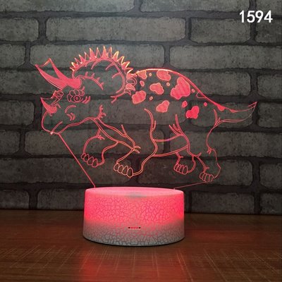 3D Dinosaurs 02 Visual Light 7 Colors Touch Table Desk night light for room decoration