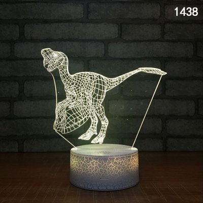 3D Dinosaurs 02 Visual Light 7 Colors Touch Table Desk night light for room decoration